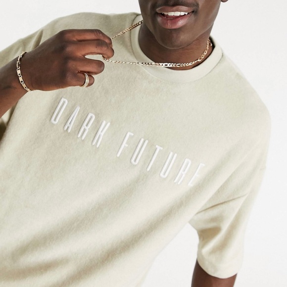 ASOS | Shirts | Asos Dark Future Oversized Tshirt In Stone Terry Cloth ...